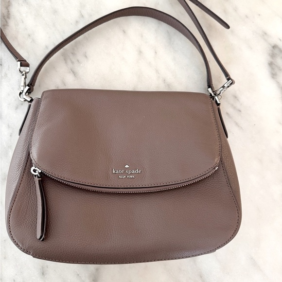 kate spade | Bags | Kate Spade Devin Taupe Pebble Leather Convertible ...